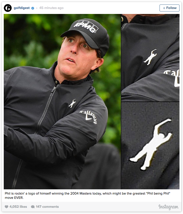 Phil Mickelson is wearing a logo inspired by his famed Masters 'jump ...
