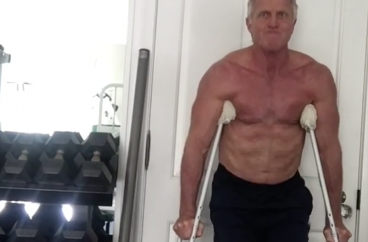 VIDEO: Norman's insane workout on crutches - Australian Golf Digest